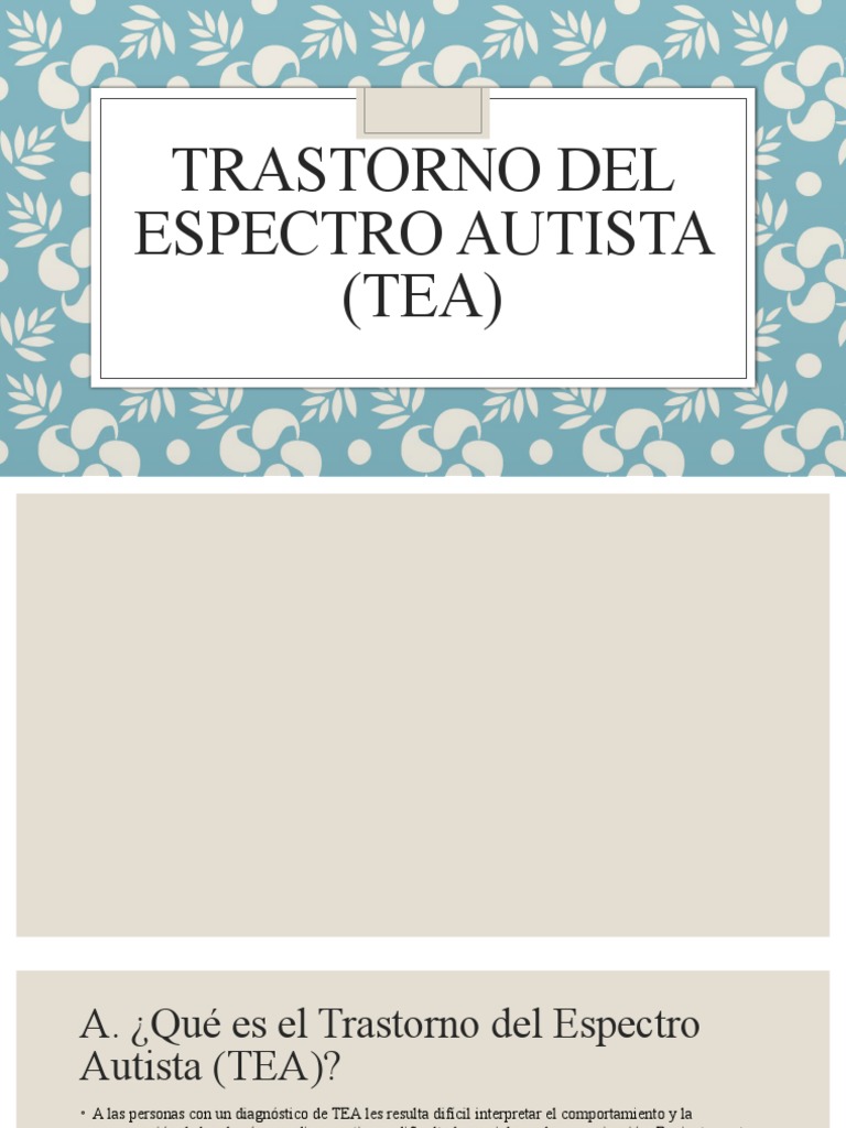 Trastorno Del Espectro Autista (TEA) | PDF | Espectro autista | Síndrome de Asperger