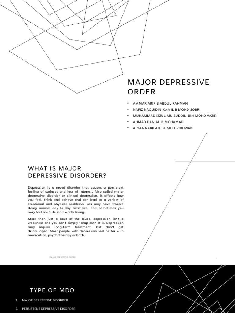Major Depressive Order | PDF | Major Depressive Disorder | Psychotherapy