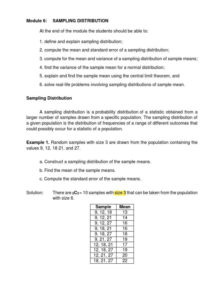 Module 6 | PDF | Expected Value | Probability Distribution