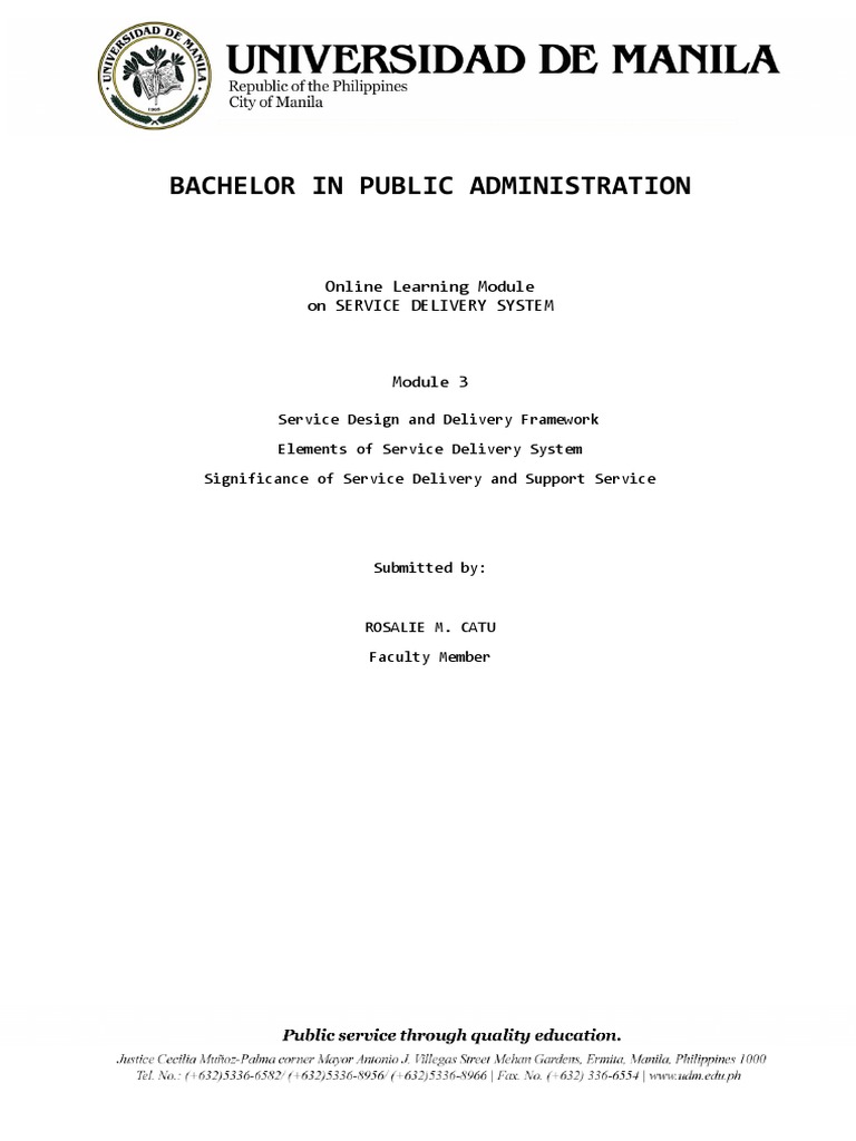 Module 3 Service Delivery System | PDF | Business