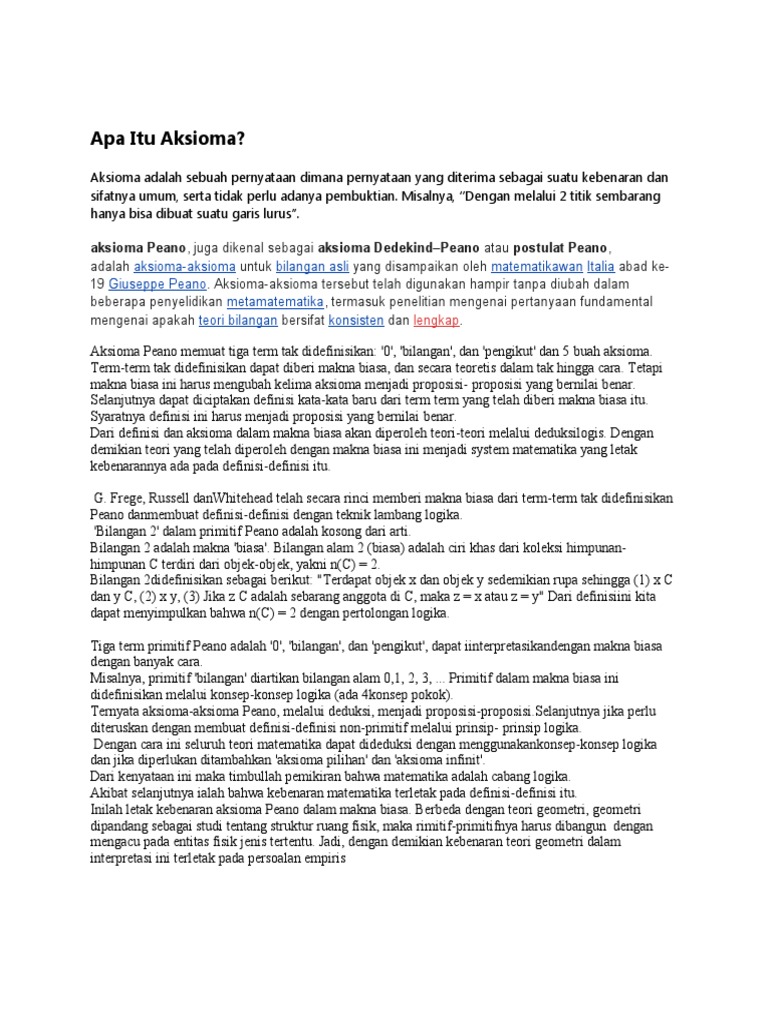 Apa Itu Aksioma | PDF