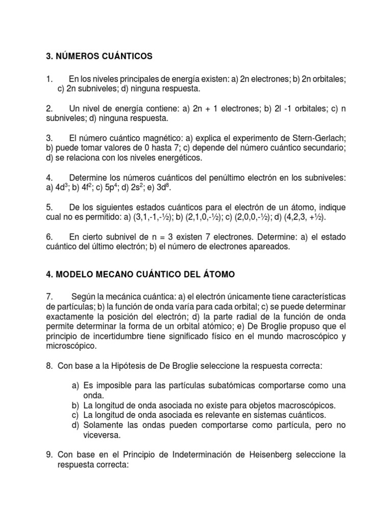 Modelo Mecano Cuántico del Átomo | PDF | Mecánica cuántica | Electrón
