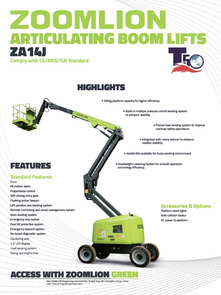 High-Reach Articulating Boom Lift With Emphasis on Safety, Stability ...