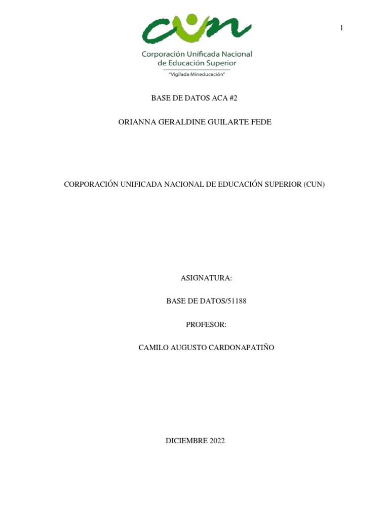 Base de Datos - Aca | PDF