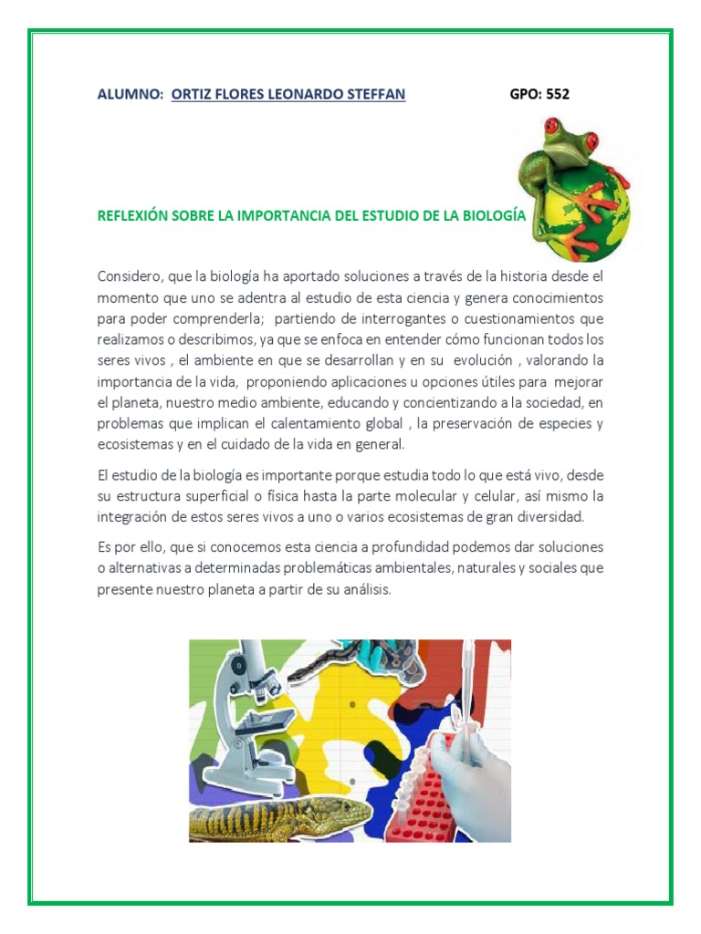 BiologÍa Reflexión | PDF
