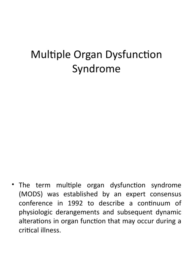 Multiple Organ Dysfunction Syndrome | PDF | Inflammation | Immune System