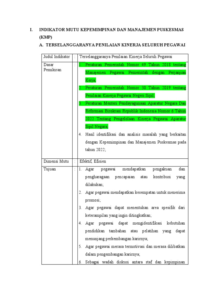 Indikator KMP Cek Dan Revisi Dulu | PDF