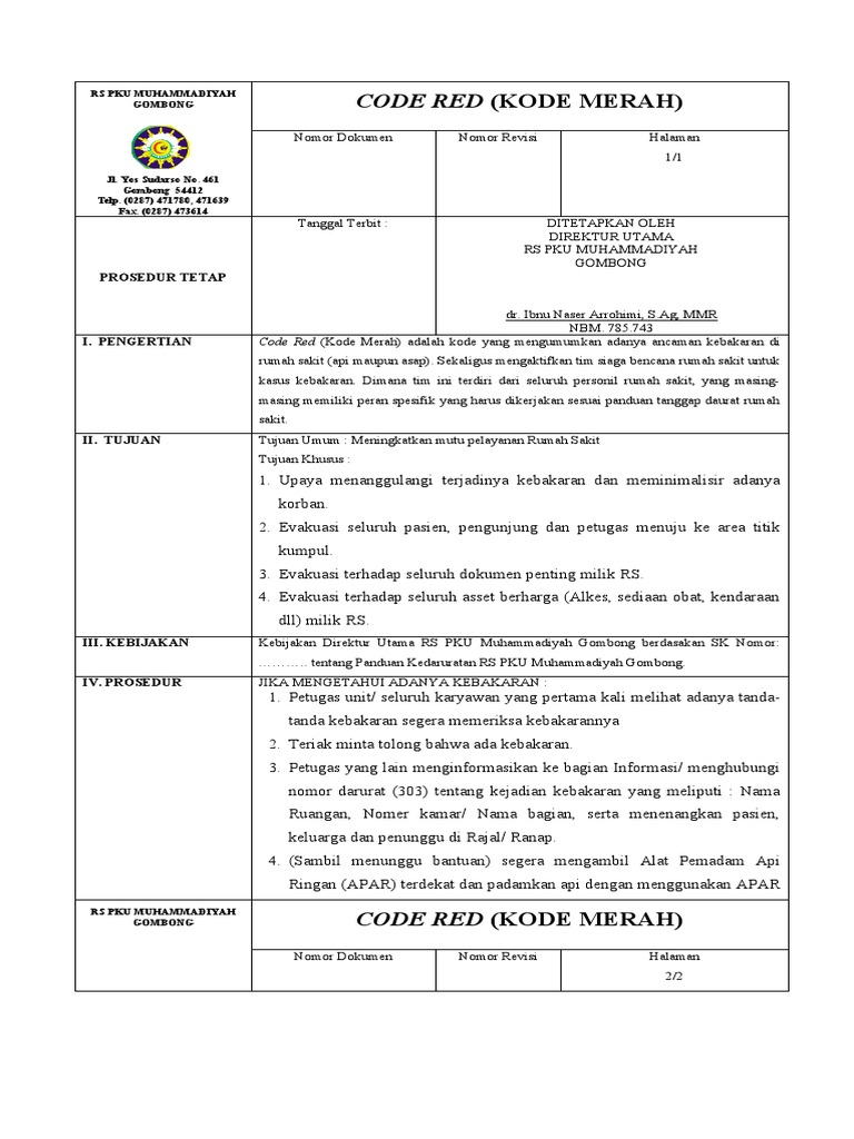 SOP Code Red | PDF