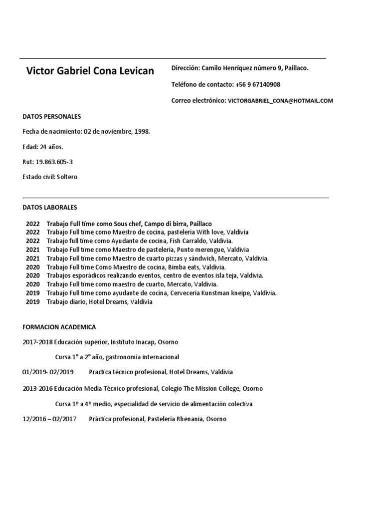 CV - Cona - Victor Gabriel | PDF