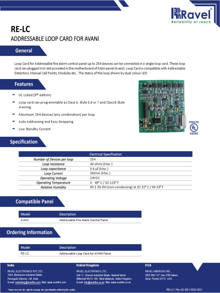 RE AVANi LCS REV 02 EN - 2 - 9 - 2020 | PDF | Electronics | Physical Quantities