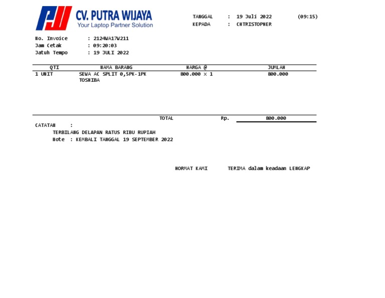 Nota Laptop Lenovo 18 Mei 2020 | PDF