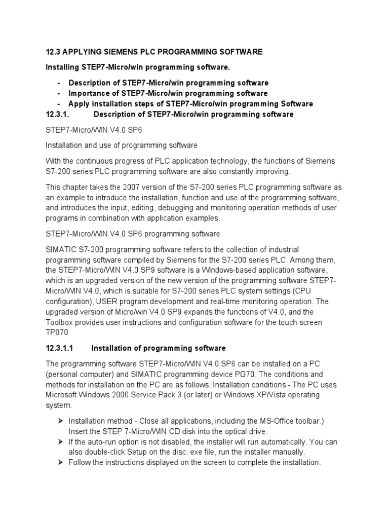 Installation of Microwin Programming Software | PDF | Programmable Logic Controller | Programming