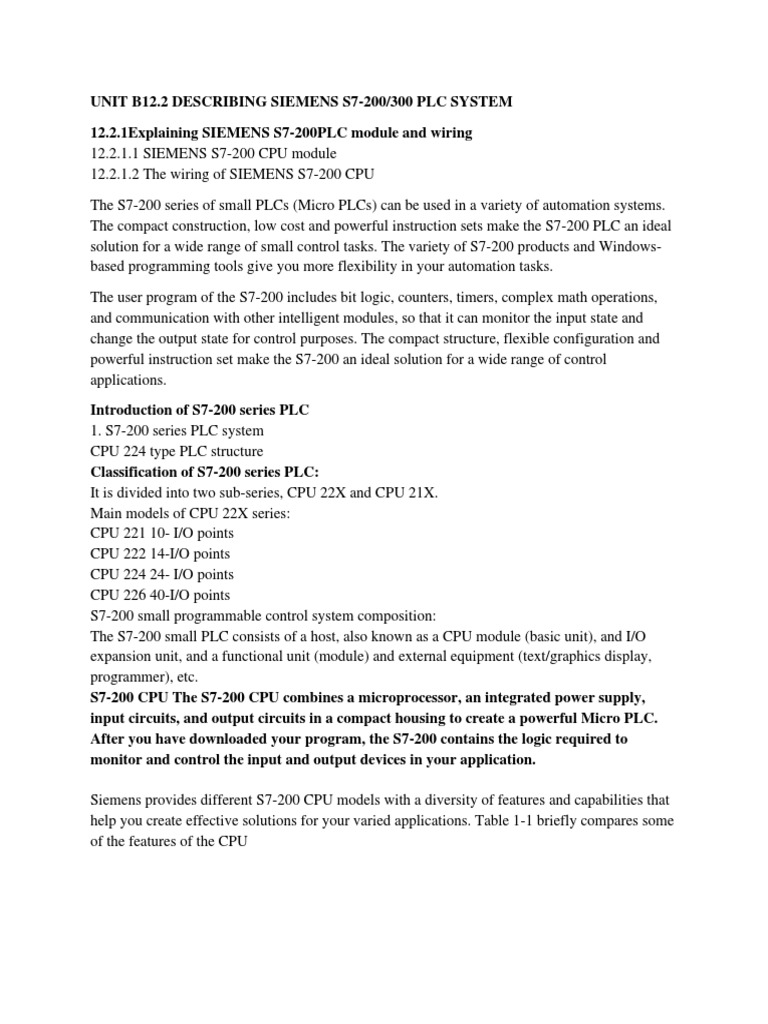 S7 200 Wiring Diagram | PDF | Programmable Logic Controller | Central Processing Unit
