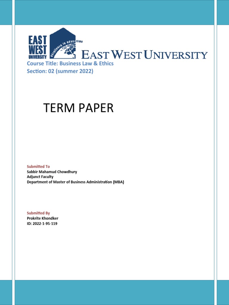 Law Term Paper | PDF | Mediation | Arbitration