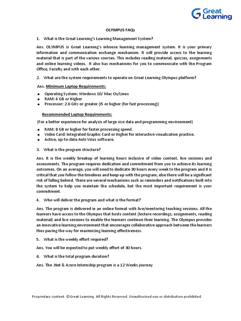 Olympus FAQ's | PDF | Learning | Mentorship