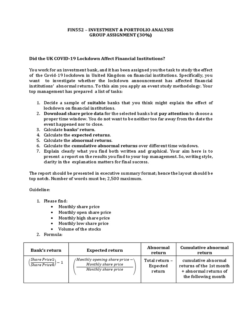 Group Assignment FIN552 | PDF | Turnitin