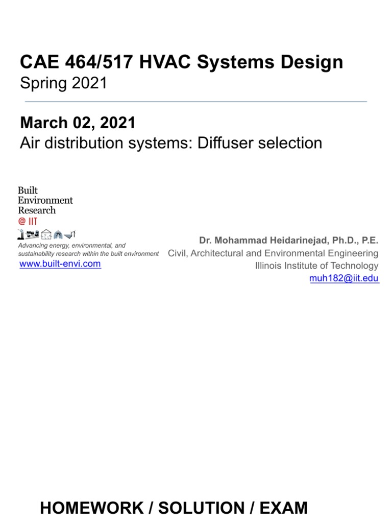 Air Distribution Systems Diffuser Selection | PDF | Duct (Flow ...