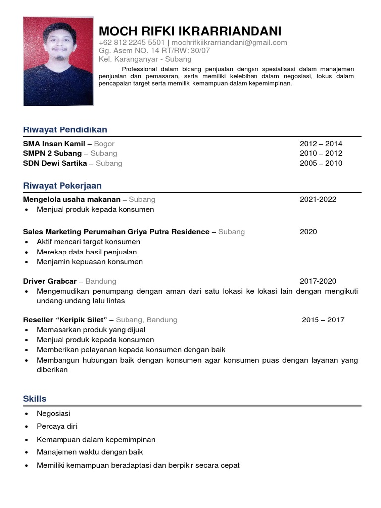 Profil Profesional Penjualan dan Pemasaran | PDF | Bisnis