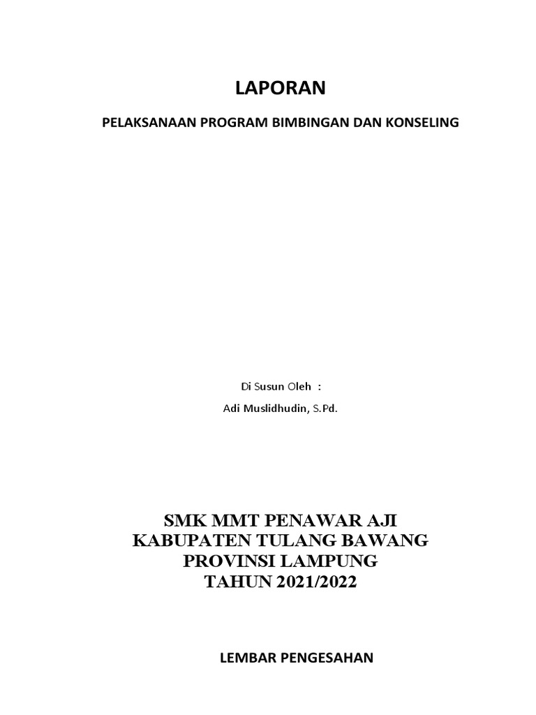Contoh Laporan Guru BK | PDF