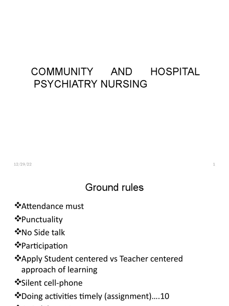 Community Mental Health Overview | PDF | Psychiatry | Psychiatric Hospital