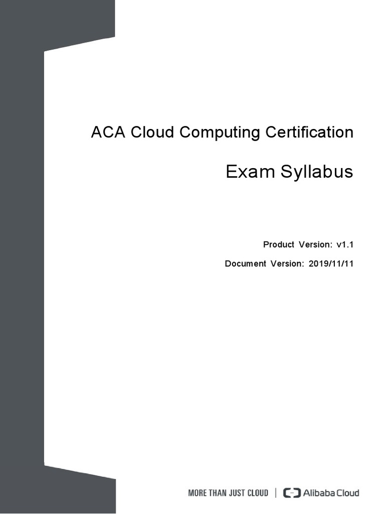 ACA Cloud Computing Certification Exm Syllabus | PDF | Cloud Computing | Load Balancing (Computing)