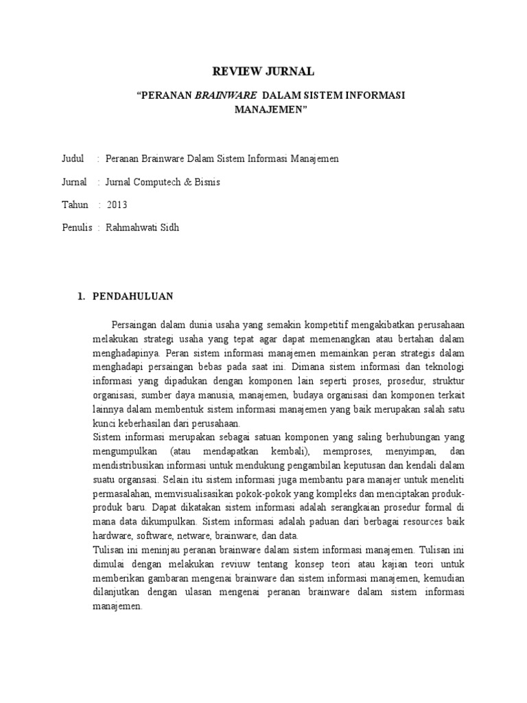 Peran Brainware dalam SIM | PDF
