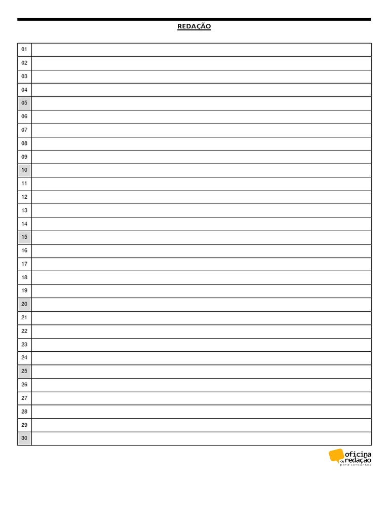 Folha de Redação 30 Linhas | PDF