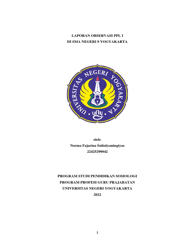 Norma Fajarina S - Laporan Hasil Observasi PPL 1 | PDF