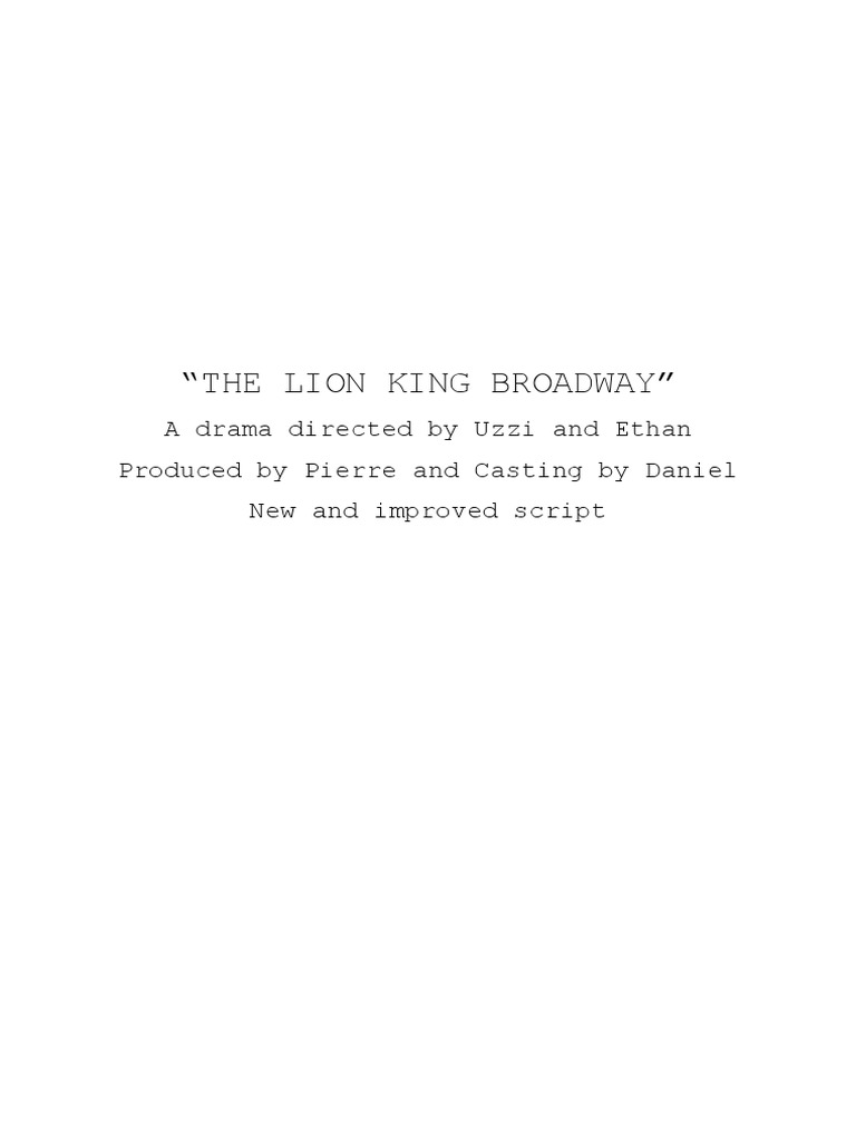The Lion King Broadway | PDF