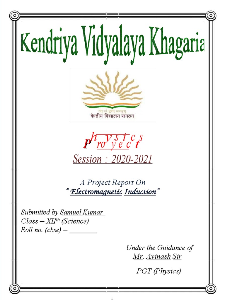 PDF Physics Project Class Xii 2021 22 Investigatory Project | PDF