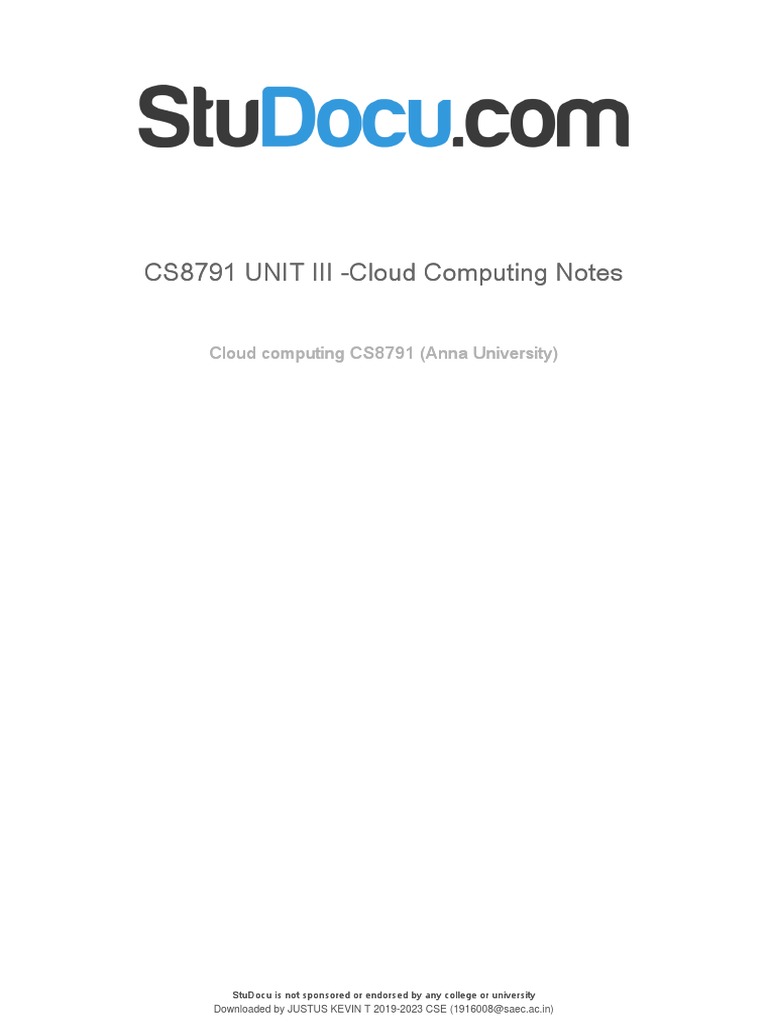 Cs8791 Unit III Cloud Computing Notes | PDF | Cloud Computing ...