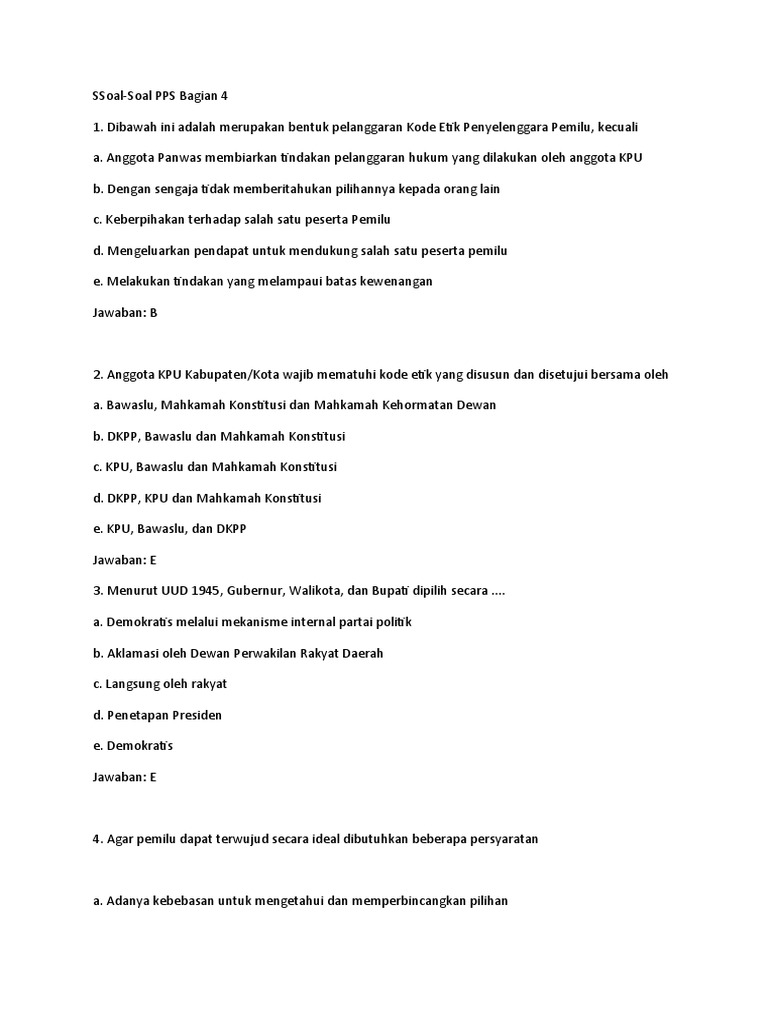 Soal PPK Dan Pps | PDF