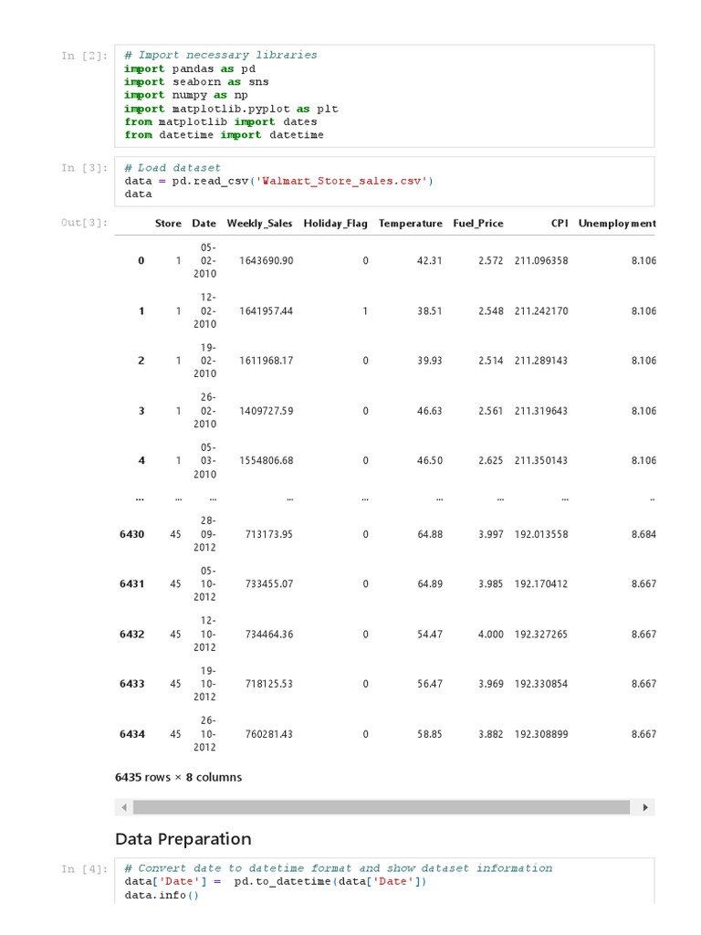 Retail Analysis Walmart | PDF | Errors And Residuals | Mean Squared Error
