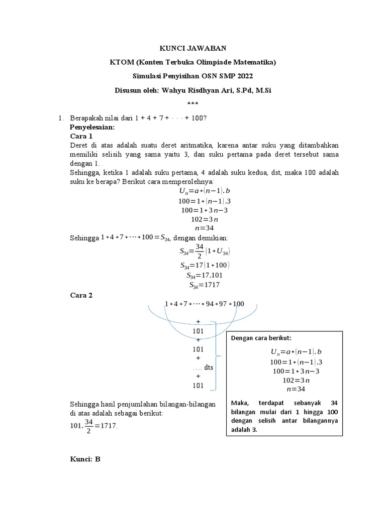 Kunci Jawaban Ktom | PDF