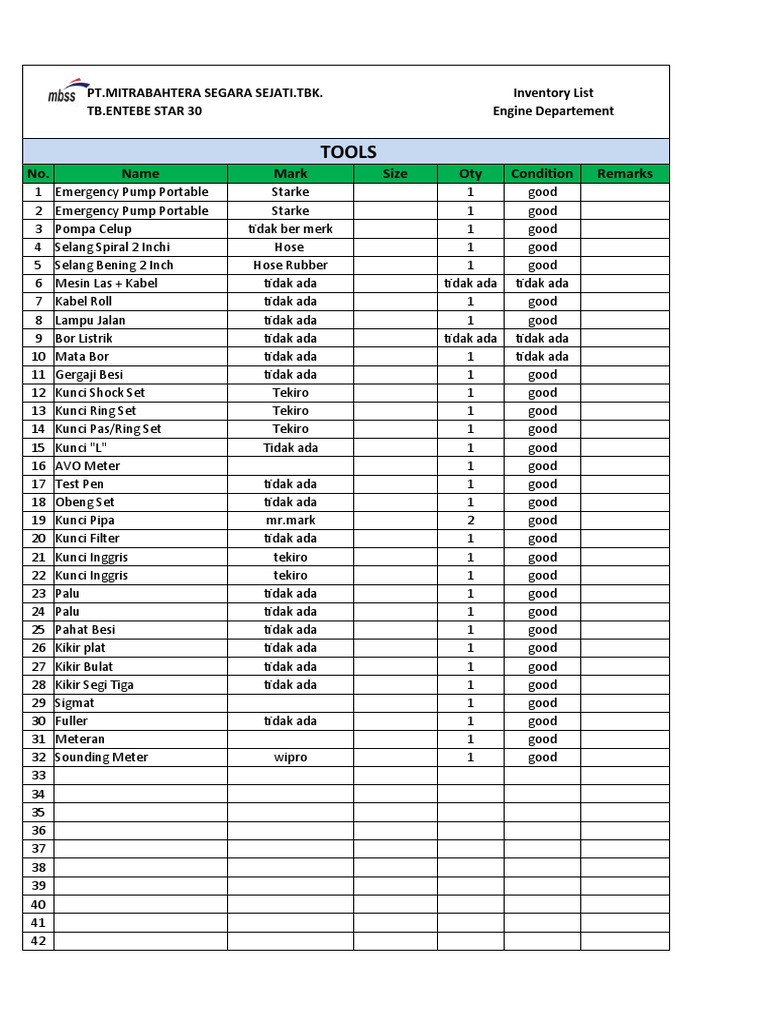 Engine Inventory | PDF