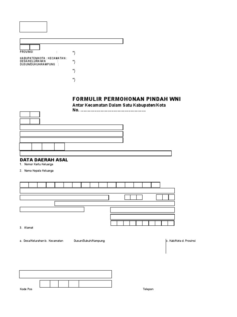 Formulir Pindah Penduduk F-1.29 | PDF