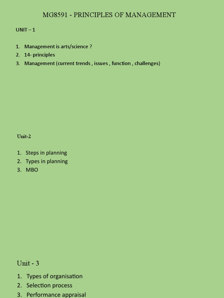 Mg8591 - Principles of Management | PDF