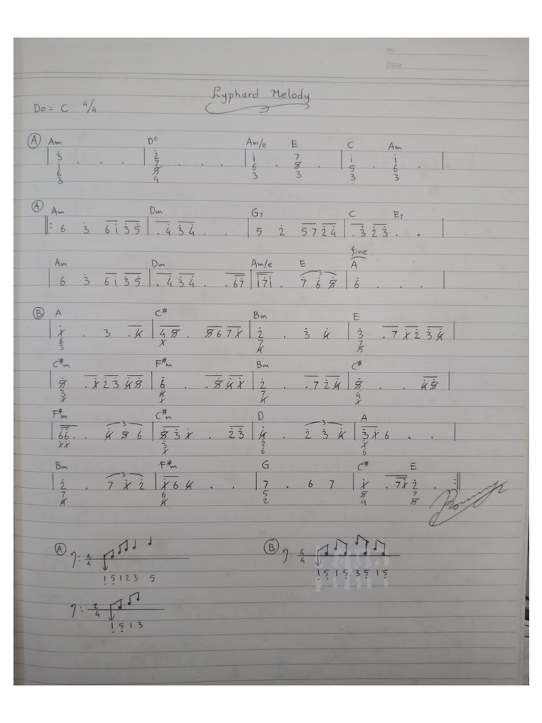 Lyphard Melody Notasi Angka | PDF