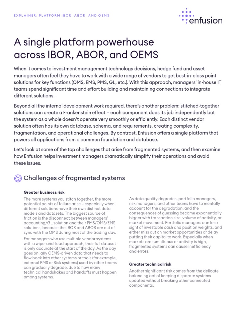 Enfusion Explainer - A Single Platform Powerhouse | PDF | Software As A ...