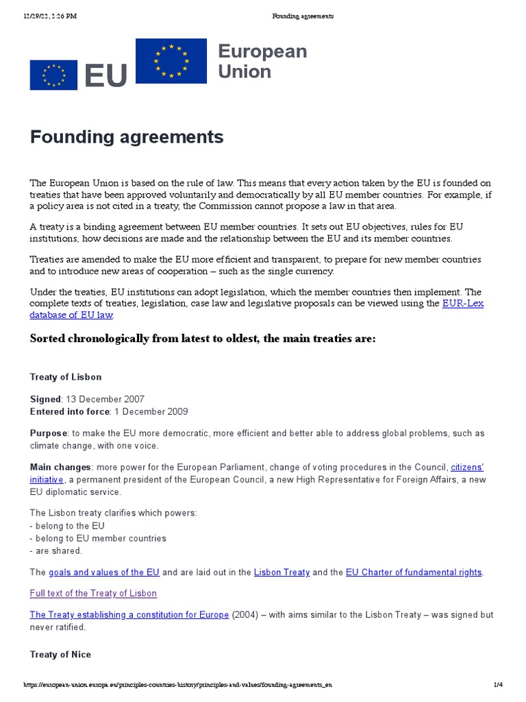 Founding Agreements | PDF | European Union | Maastricht Treaty