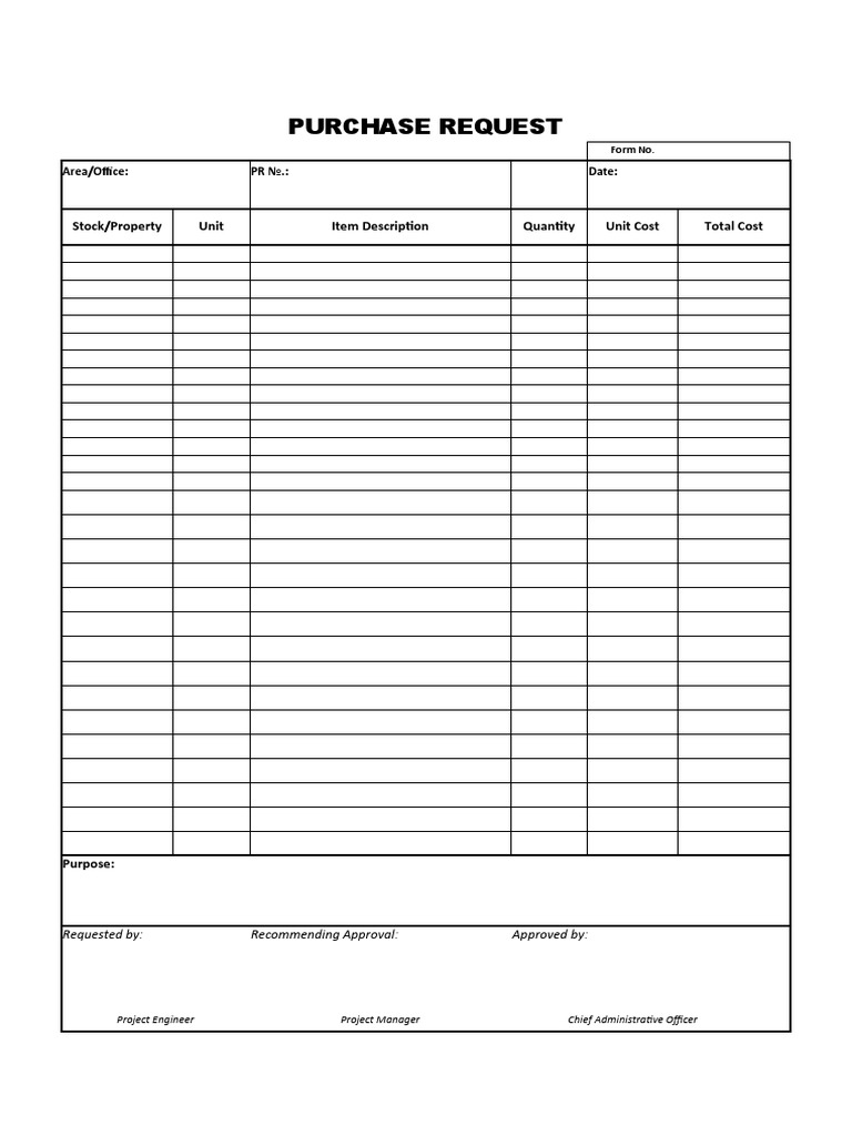 Purchase Req Form | PDF