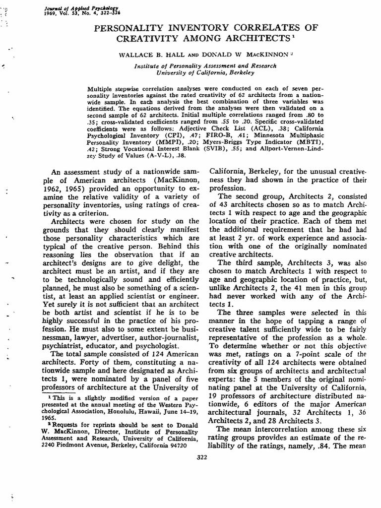 Personality Traits Linked to Architects' Creativity | PDF | Regression ...