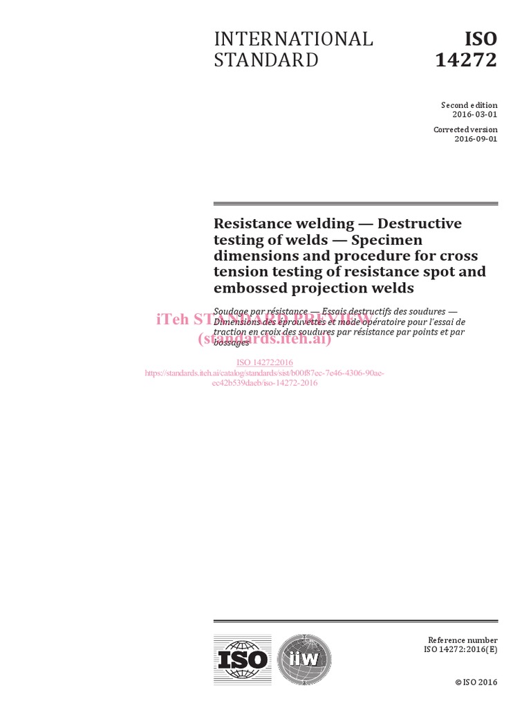 ISO-14272-2016 - Welding Spot | PDF | International Organization For ...