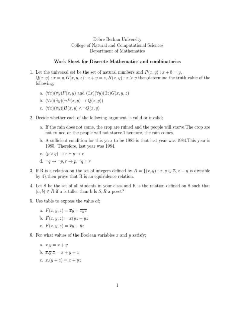 Worksheet For Swe-5 | PDF | Recurrence Relation | Mathematics