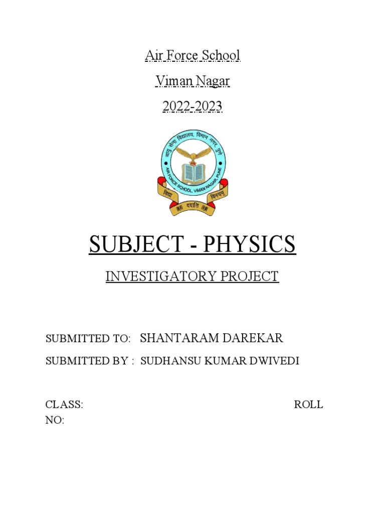 CLASS 12TH Physics Ail Project | PDF