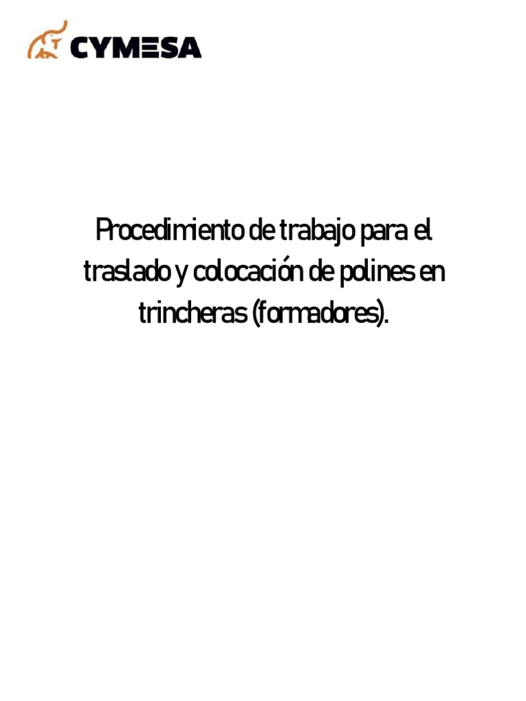 Procedimiento para Colocación de Polines | PDF | Hogar, jardinería y ...
