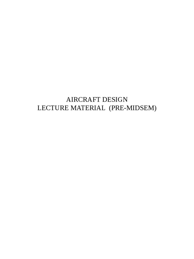 Aircraft Design Lecture Material | PDF | Aircraft | Fighter Aircraft