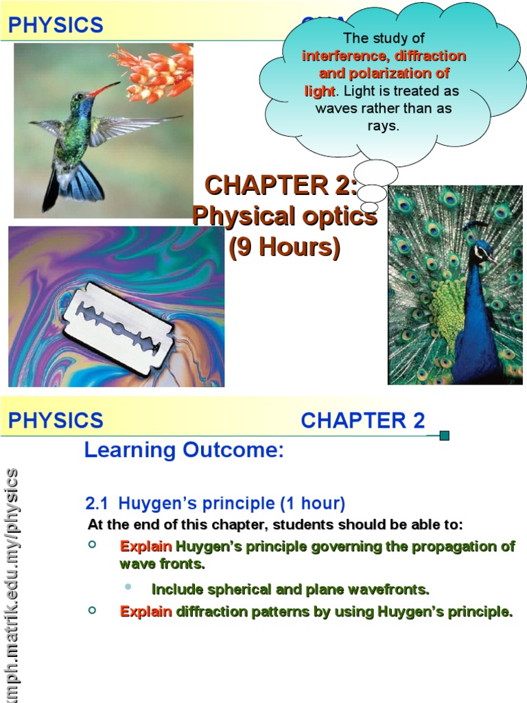 Physical Optics: Interference and Diffraction | PDF | Diffraction | Mechanics