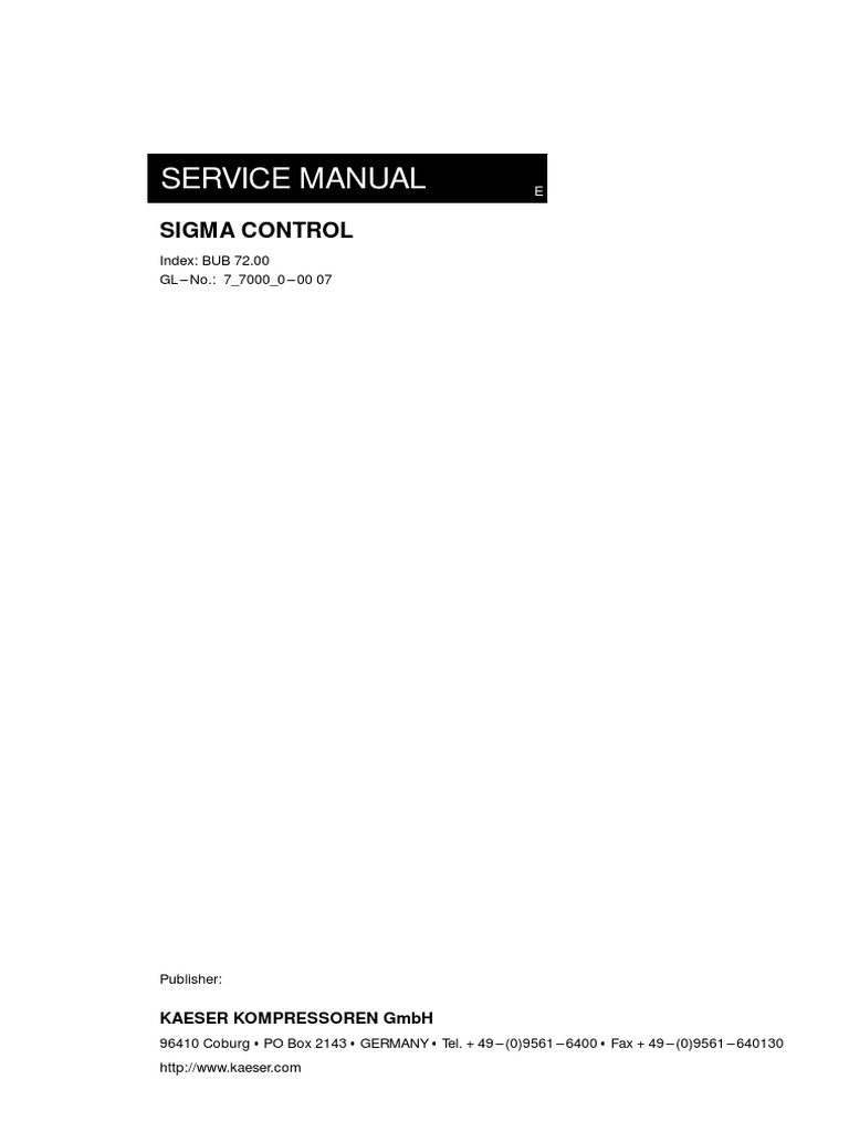 Manual Compressor Sigma Control, English | PDF | Power Supply | Equipment