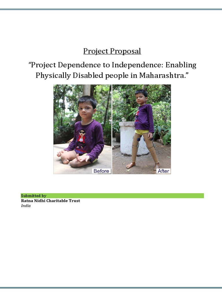Project Proposal Physically Disabled People in Maharashtra." | PDF ...